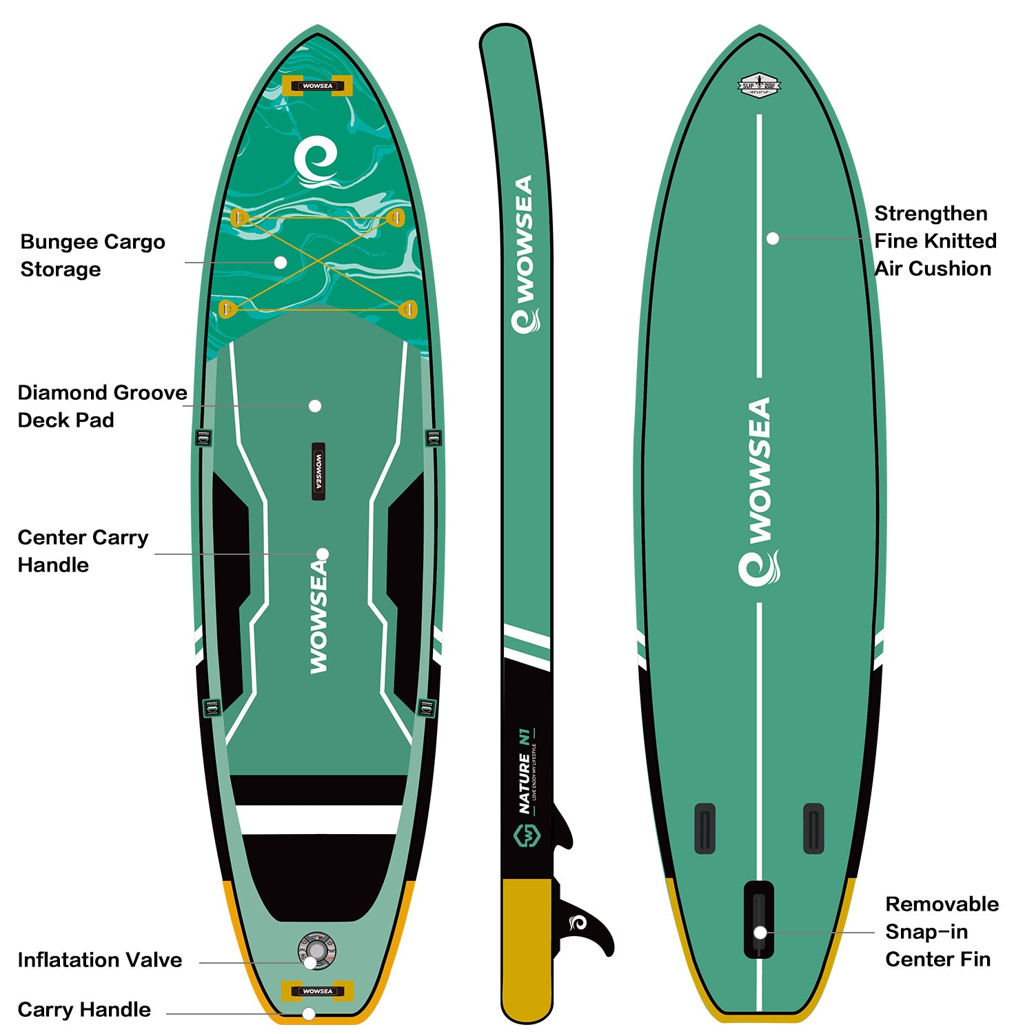 WOWSEA 10'2"/311cm Nature N1 Paddle Board Package – wowseastore.com